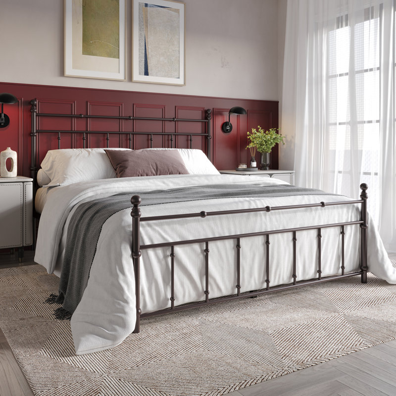 August Grove® Ashik Metal Bed "& Reviews" | Wayfair
